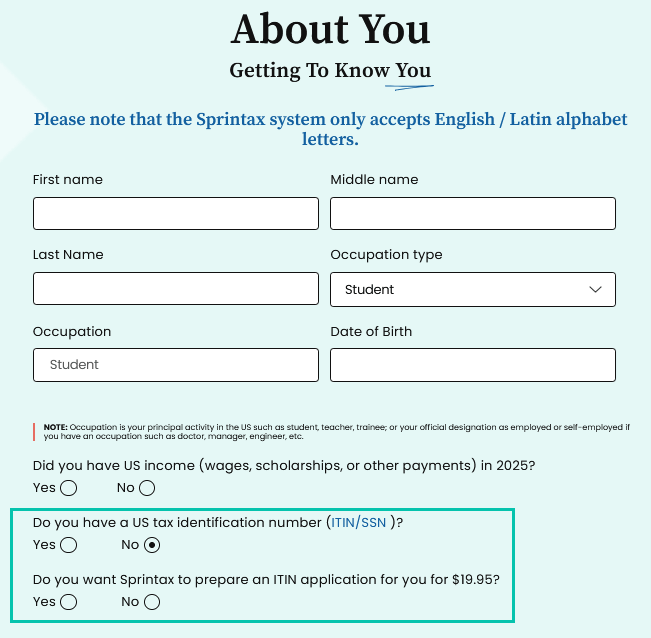 How to Get an ITIN as a Nonresident with Sprintax