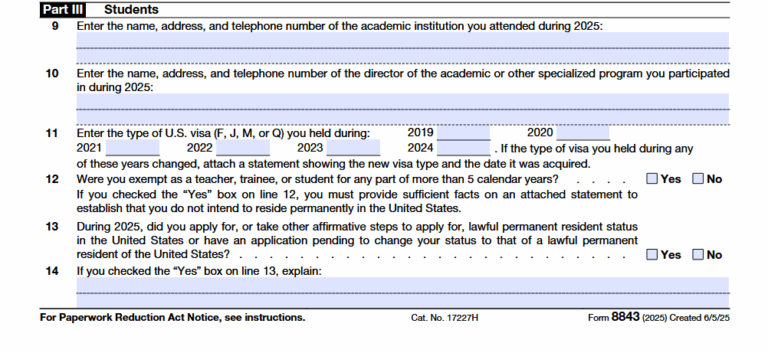 Form 8843 Filing Instructions - How to fill out 8843 form online